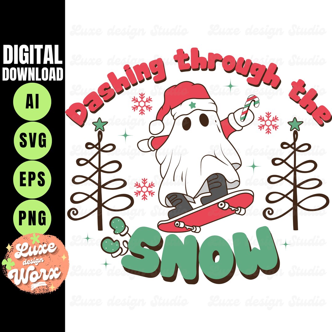 Cute Christmas Ghost Svg Spooky Christmas SVG Halloween Christmas PNG ...