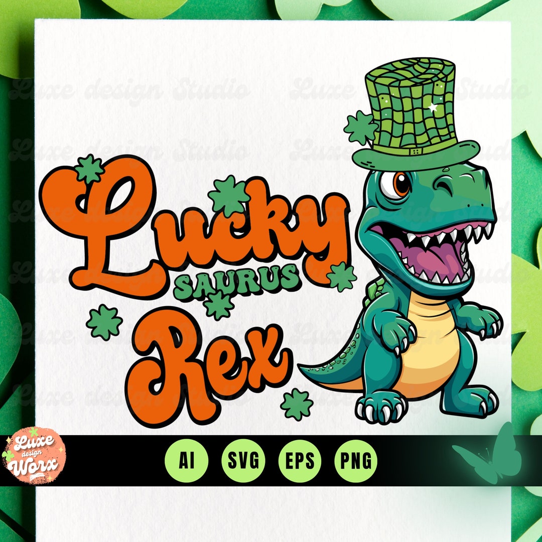 Saint Patricks Day Svg | St Paddys Day | Happy Saint Patrick | Trex Png | Dinosaur Png | Happy ...