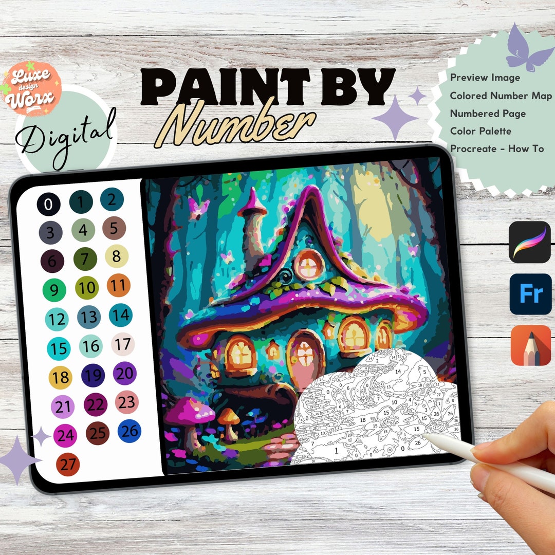 Paint by Numbers Fairytale Cottage Digital | Nature Color by Number for ...