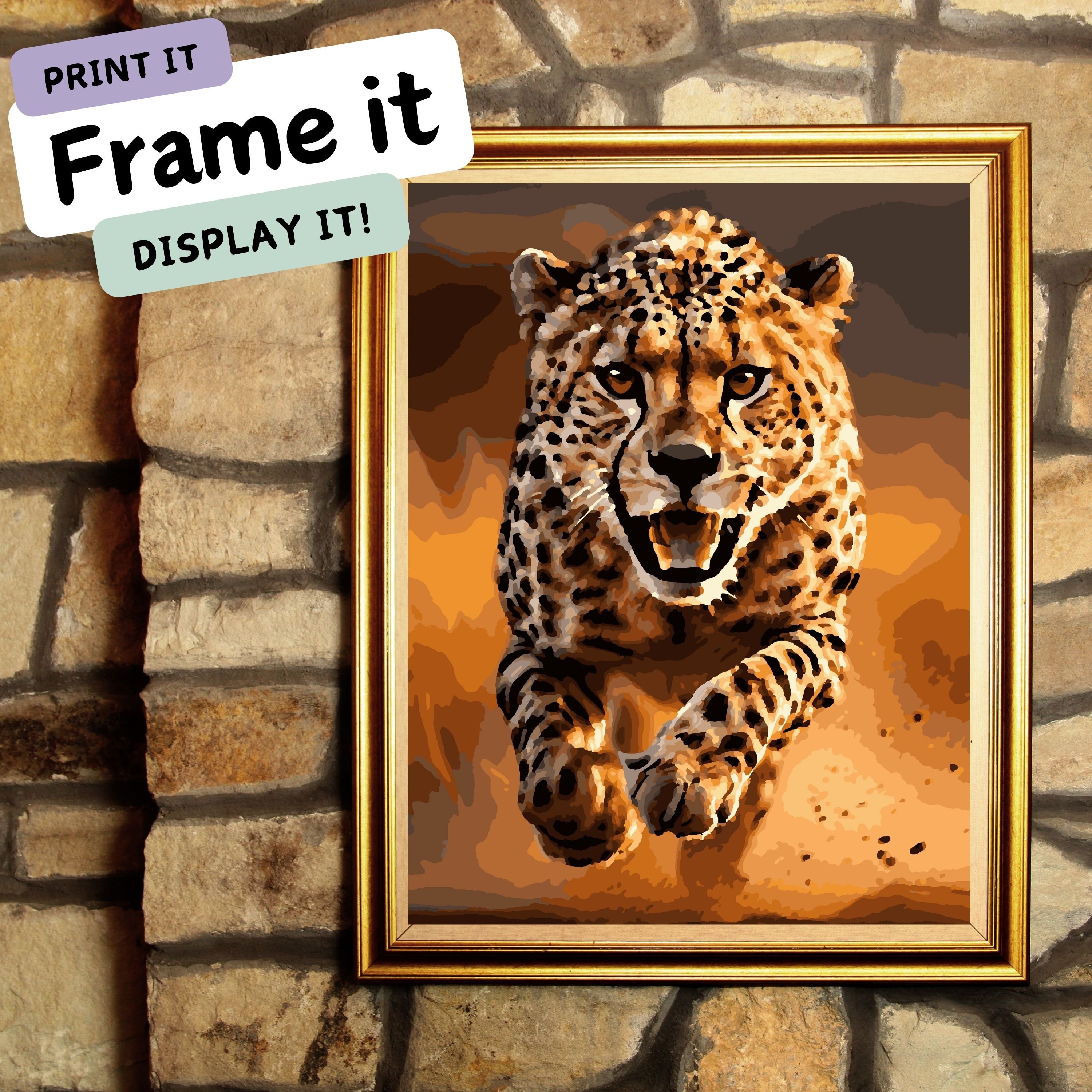 Paint by Numbers Cheetah Africa Animal Digital Printable Color by ...