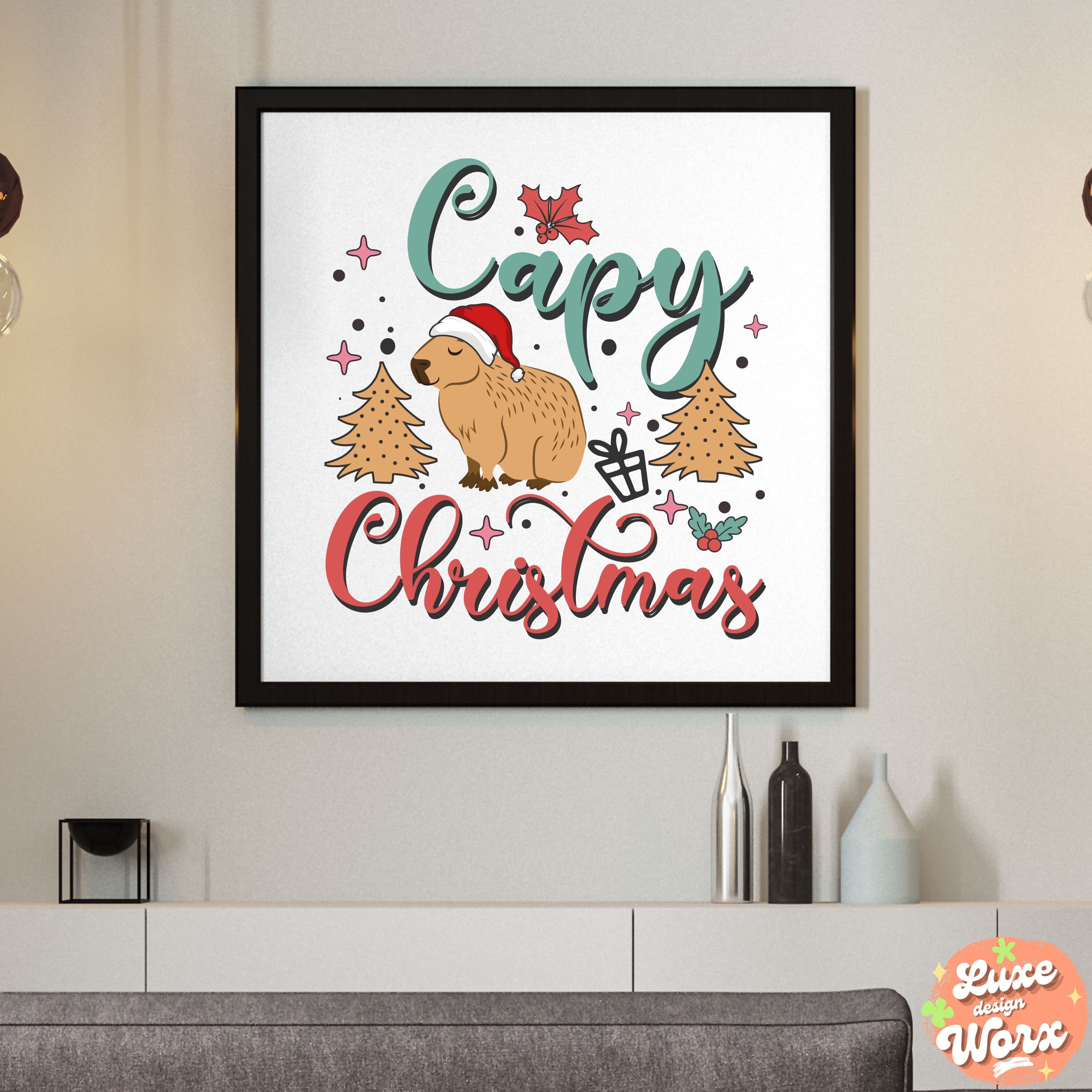 Capybara Christmas Svg Christmas Vibes Svg Holiday Sublimation Family ...