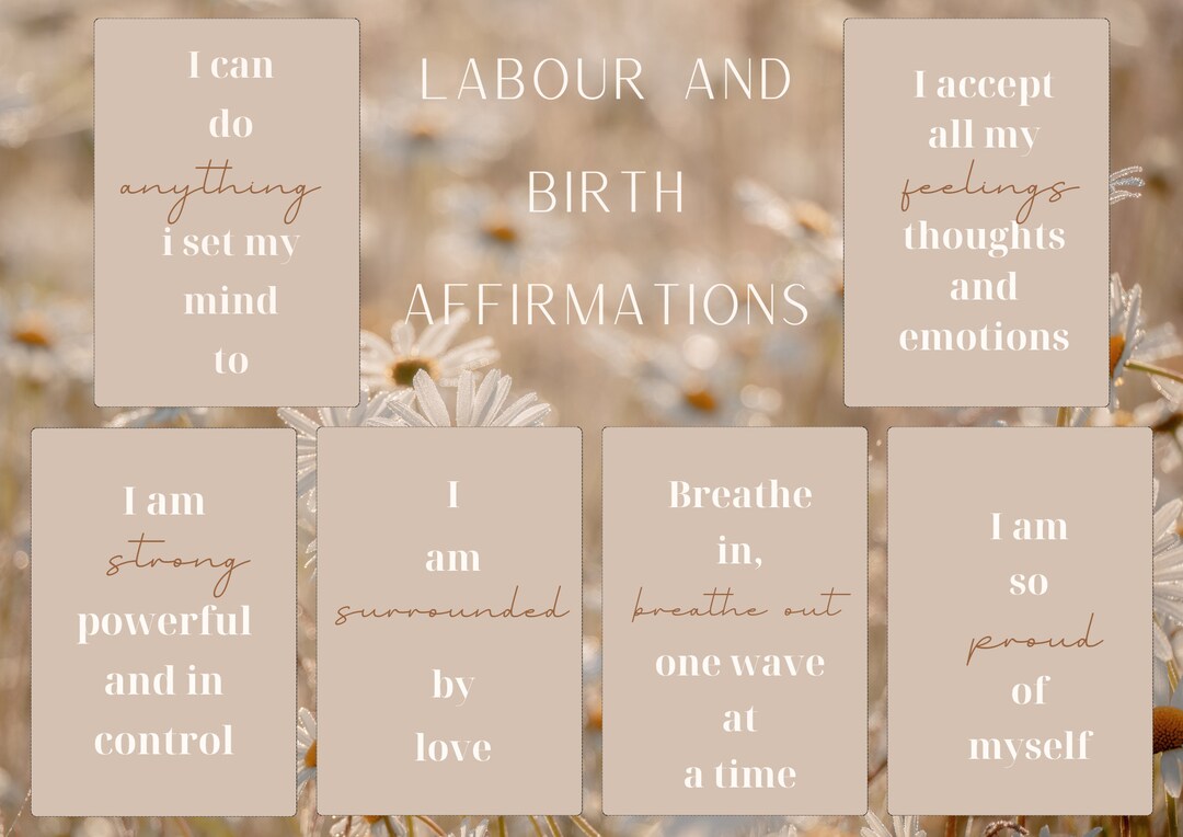 Printable Labour and Birth Affirmations - Etsy