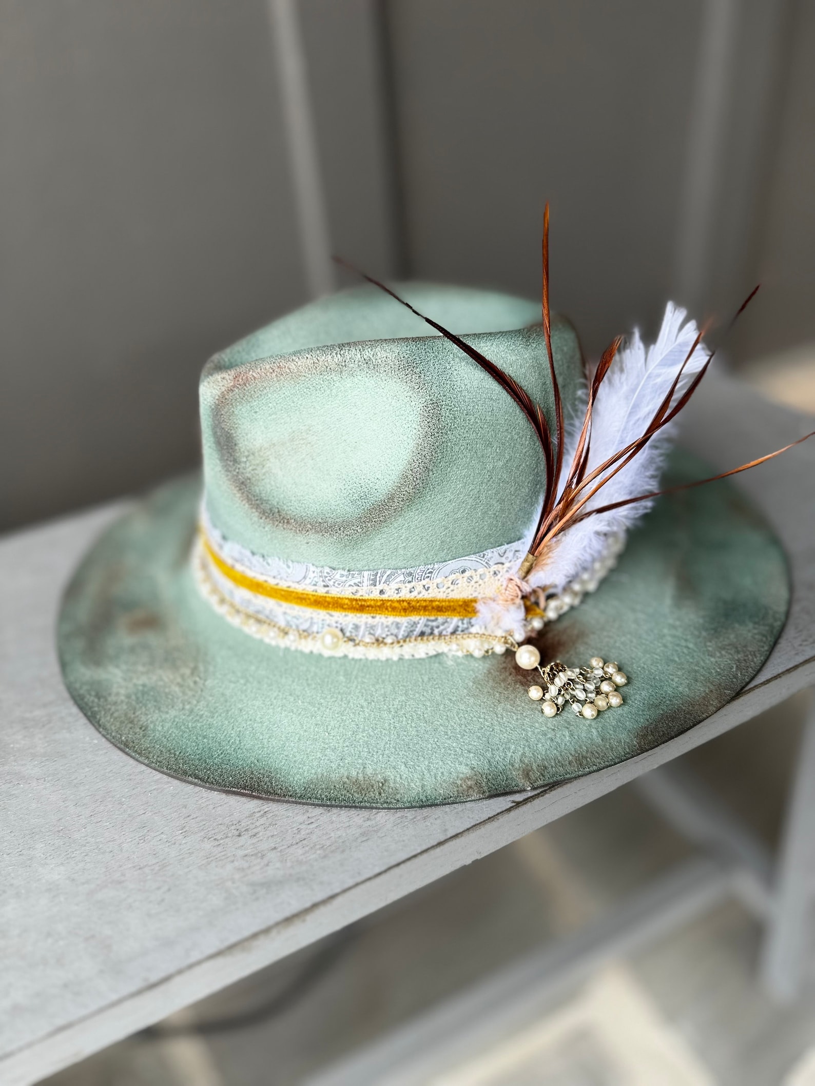 Denim & Pearsl Custom Fedora Hat - Etsy