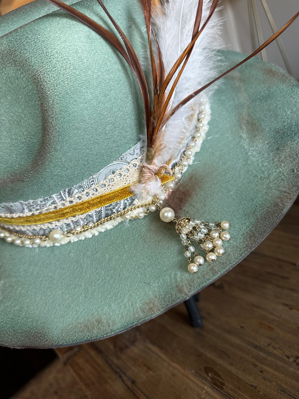 Denim & Pearsl Custom Fedora Hat - Etsy