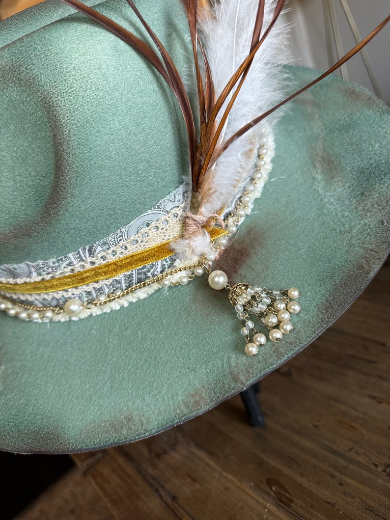 Denim & Pearsl Custom Fedora Hat - Etsy