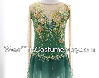 GOLD Customized Dress/ Costume/ Figure Skating/ Ice Dance/ Ice Skate ...