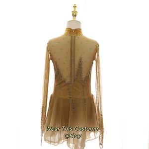 GOLD Customized Dress/ Costume/ Figure Skating/ Ice Dance/ Ice Skate ...