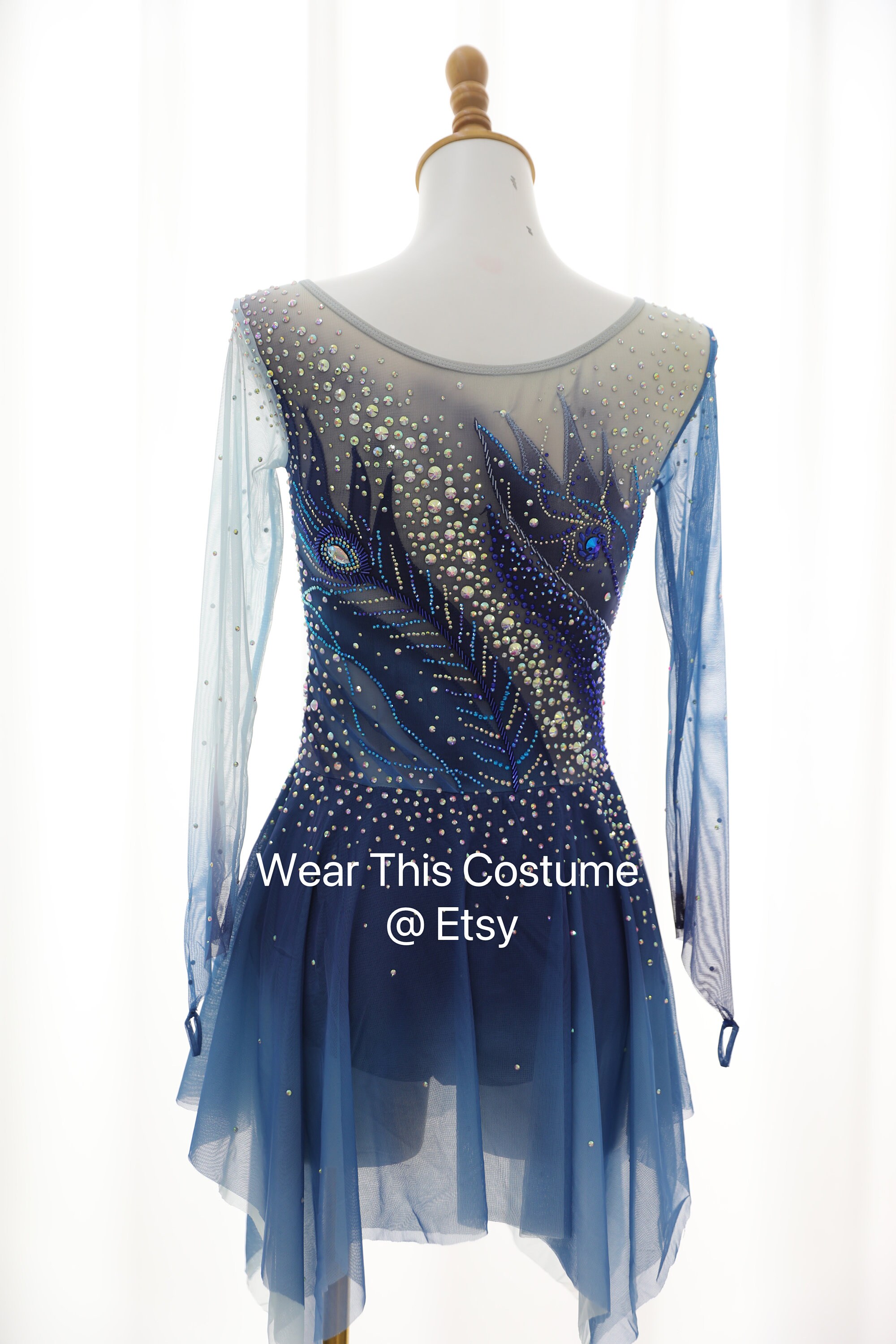 BLUE Customized Dress/ Costume/ Figure Skating/ Ice Dance/ Ice Skate ...