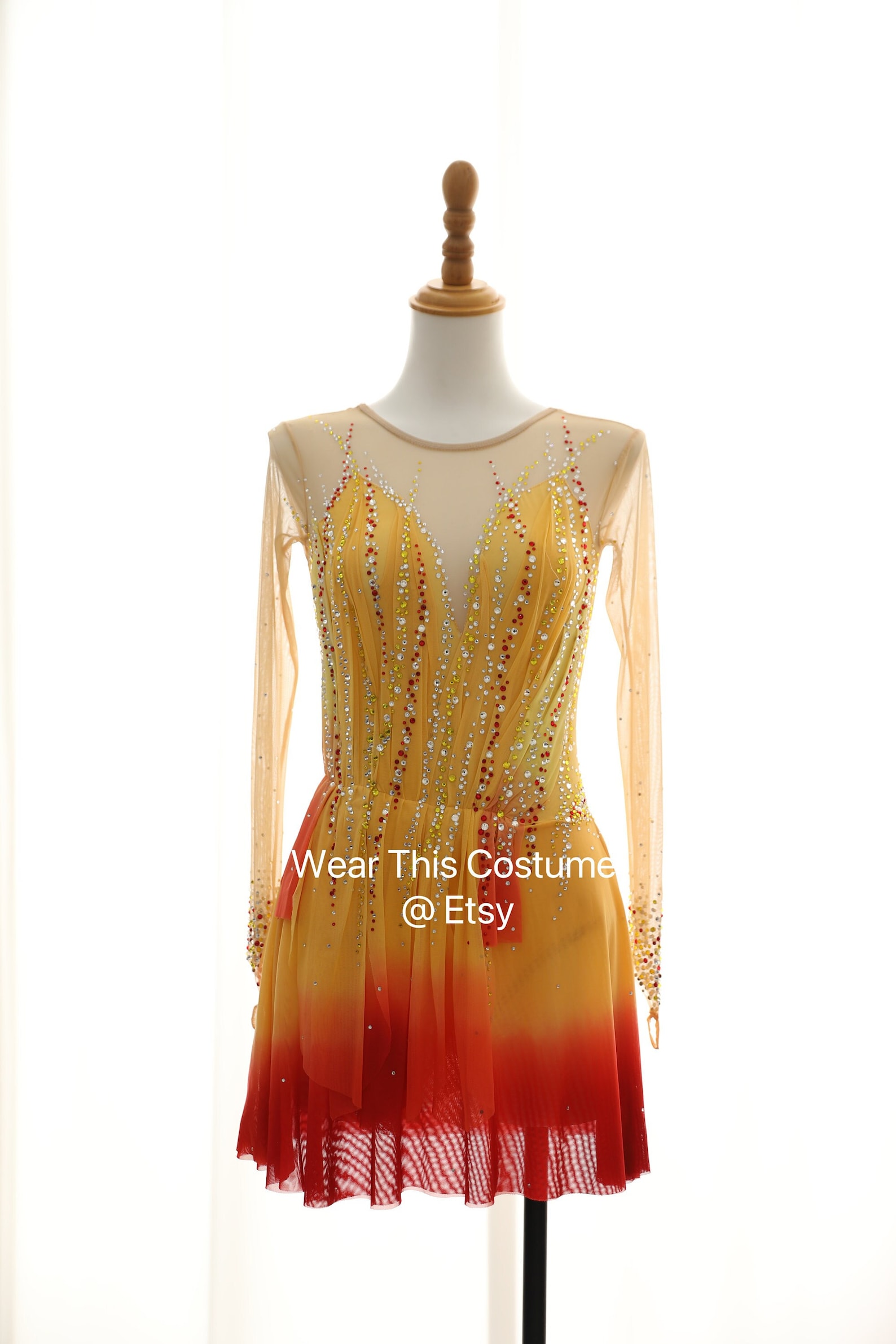 Yellow Figure Skating Dress/ Customized Ice Dance Costume - Etsy