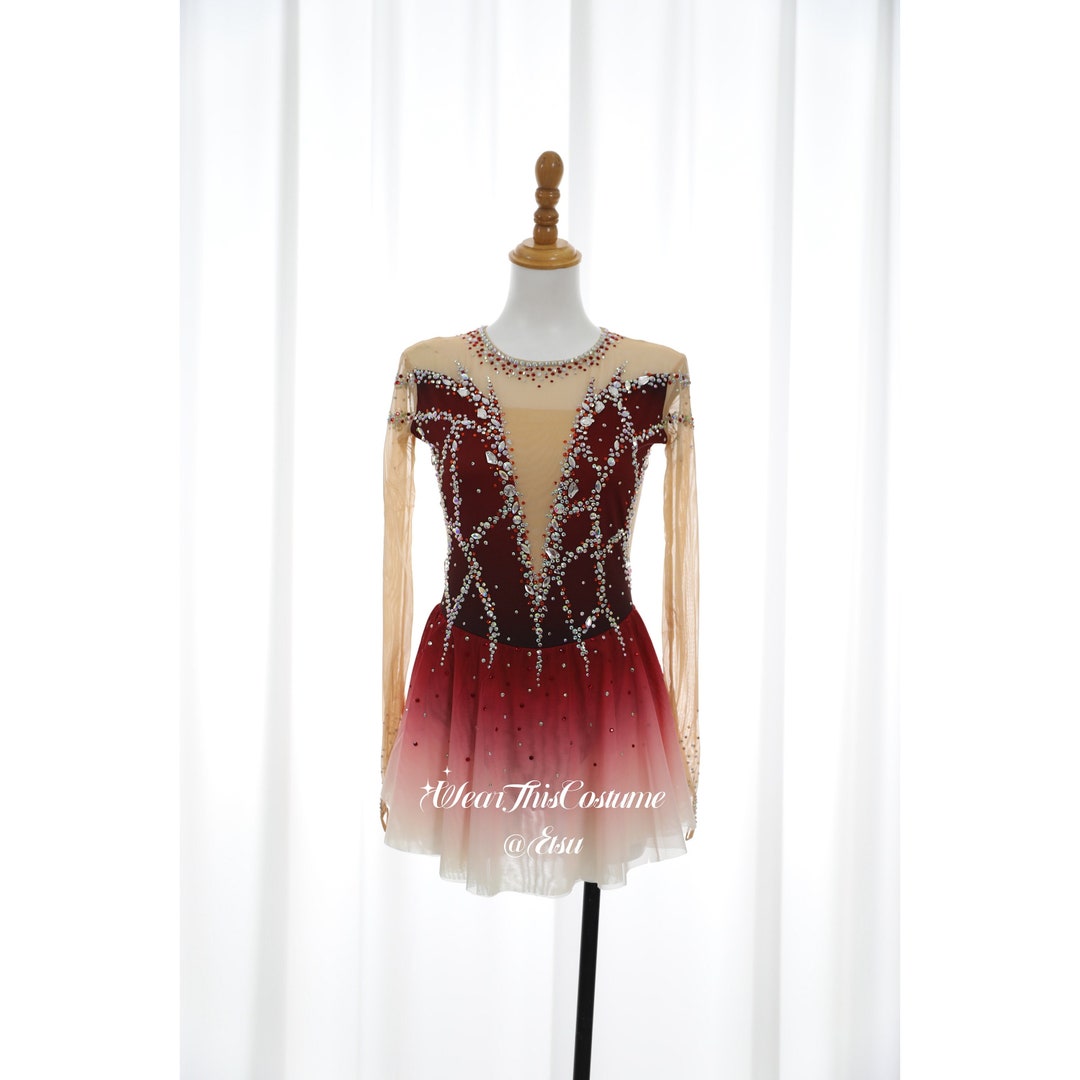 RED Customized Dress/ Costume/ Figure Skating/ Ice Dance/ Ice Skate ...