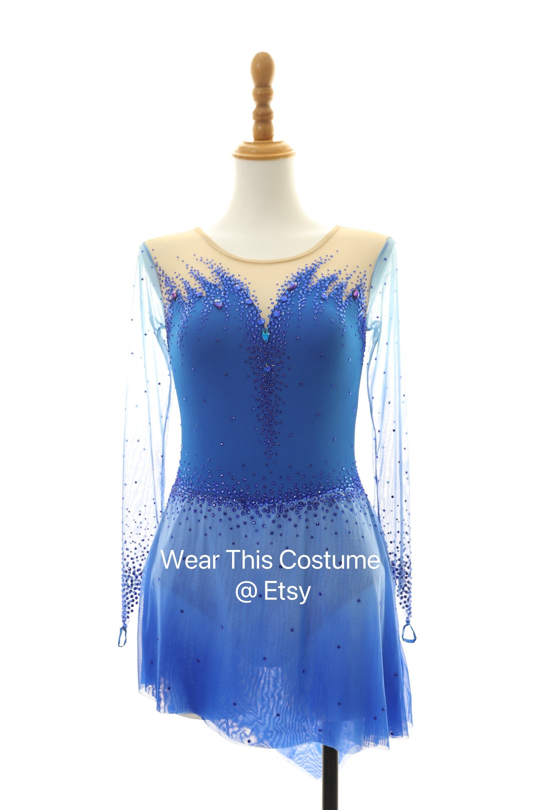BLUE Customized Dress/ Costume/ Figure Skating/ Ice Dance/ Ice Skate ...