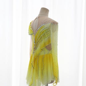 YELLOW Customized Dress/ Costume/ Figure Skating/ Ice Dance/ Ice Skate ...