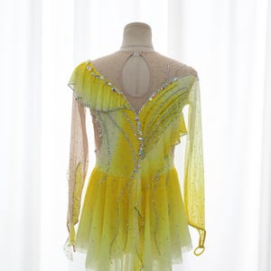 YELLOW Customized Dress/ Costume/ Figure Skating/ Ice Dance/ Ice Skate ...