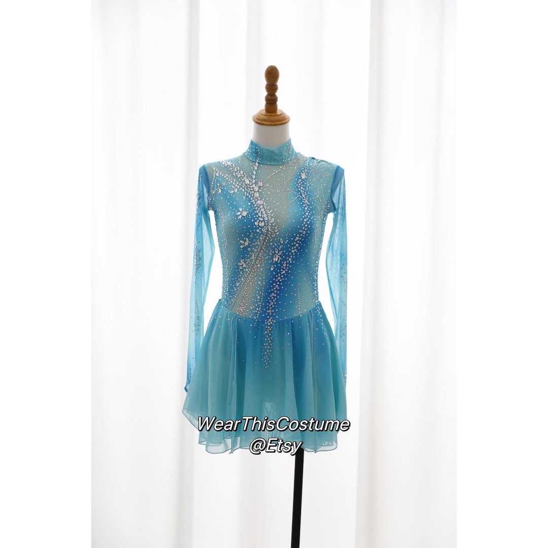 Blue Figure Skating Dress: Customized Ice Dance Costume - Etsy