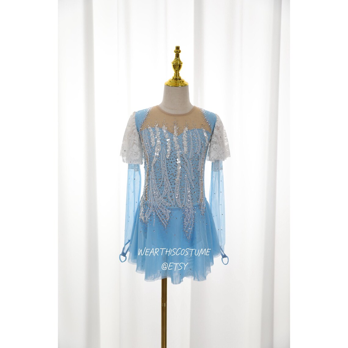 Custom Blue Figure Skating Dress: Bespoke Ice Dance Costume - Etsy