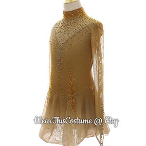 GOLD Customized Dress/ Costume/ Figure Skating/ Ice Dance/ Ice Skate ...
