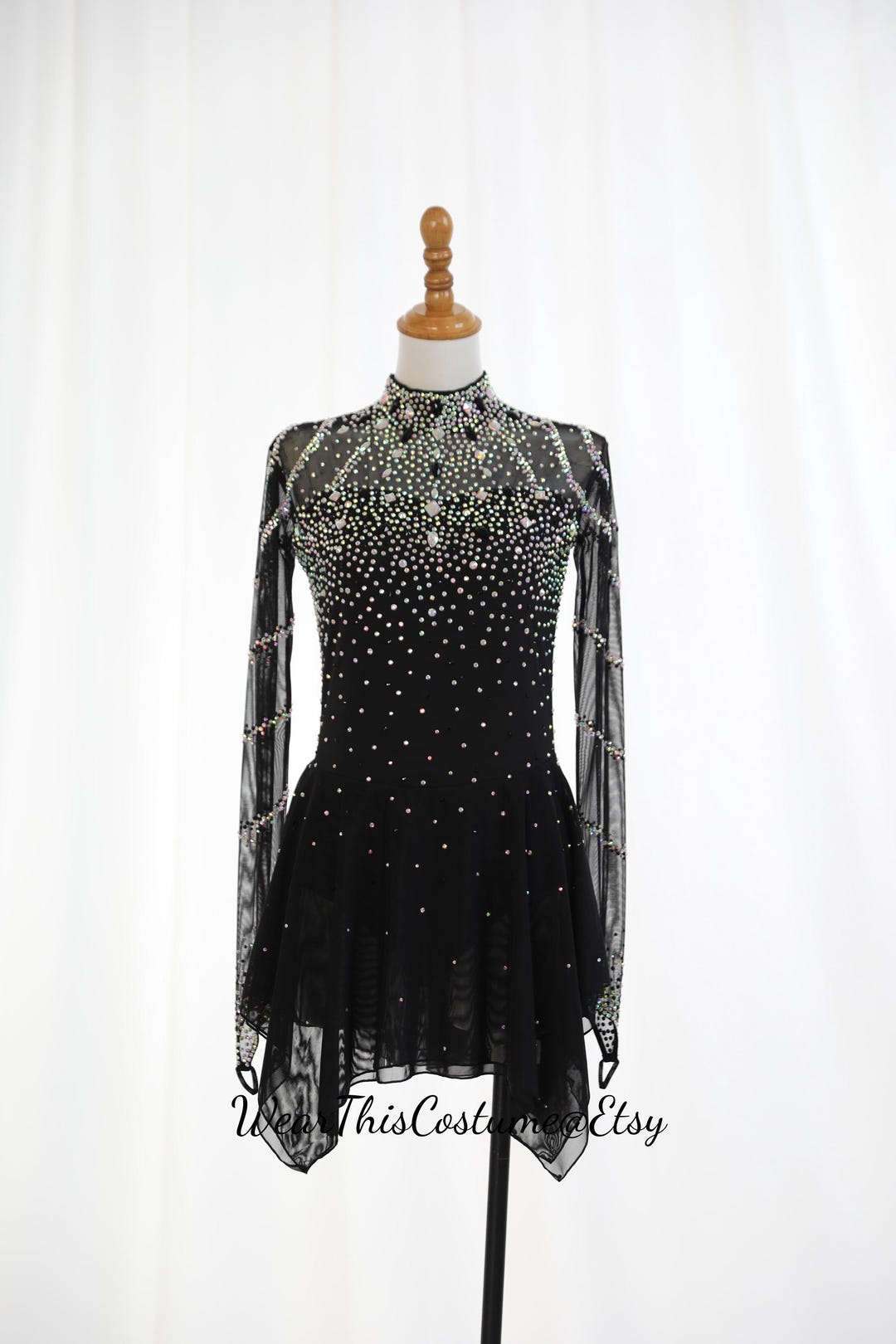 Black Girls Women Figure Skating Dress/ Customized Ice Dance Costume ...