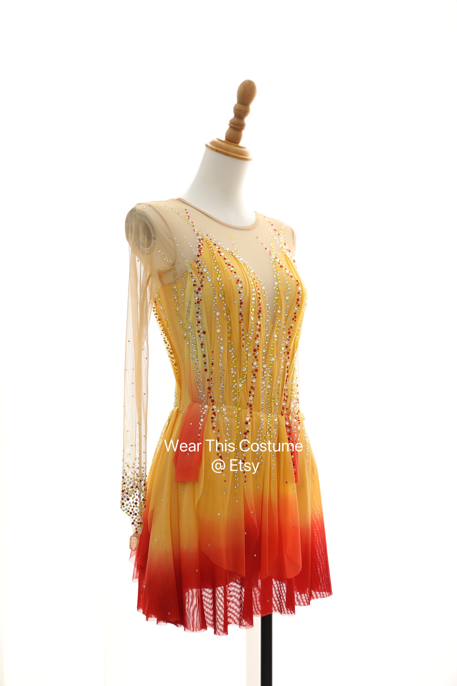 Yellow Figure Skating Dress/ Customized Ice Dance Costume - Etsy