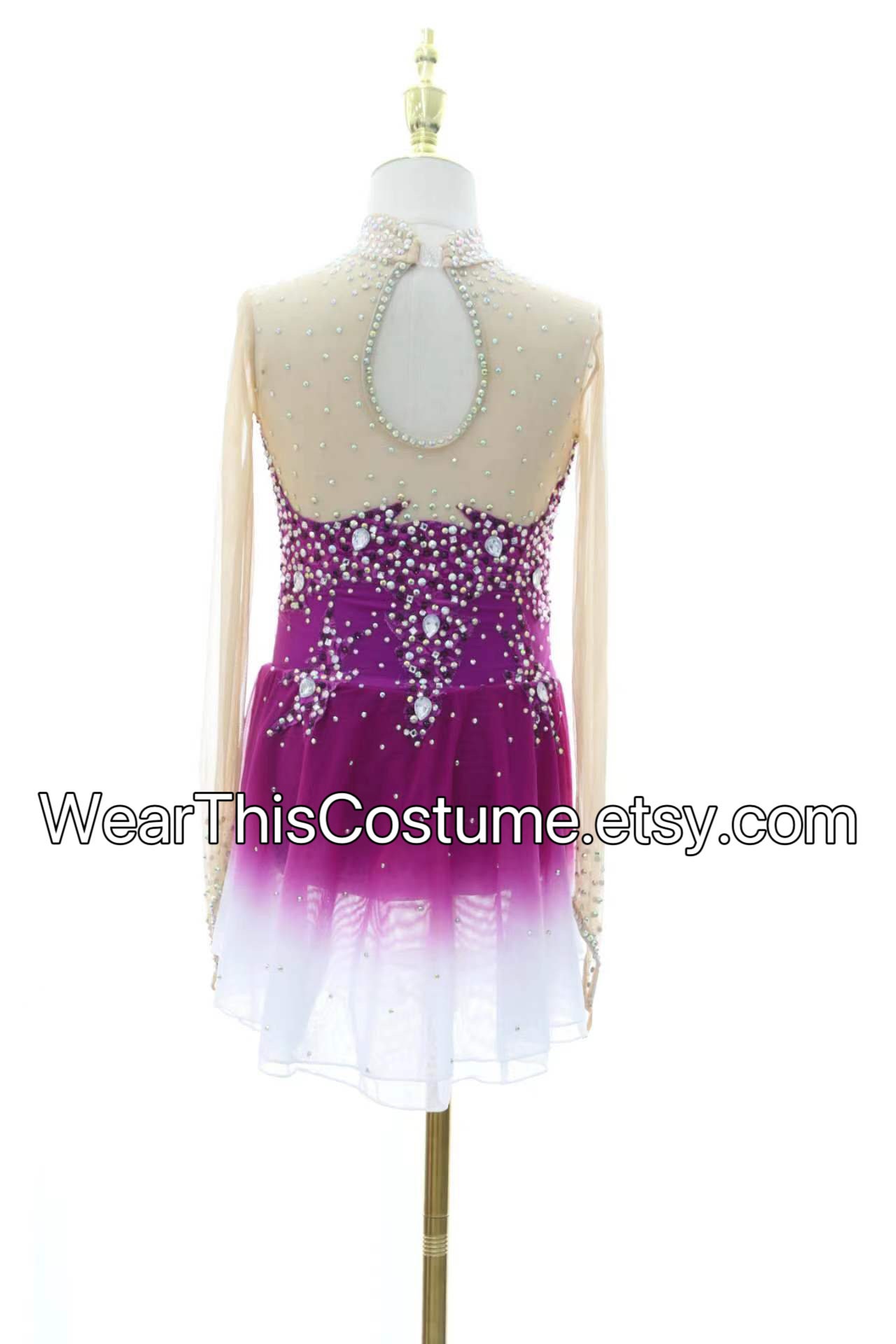 PINK Customized Dress/ Costume/ Figure Skating/ Ice Dance/ Ice Skate ...