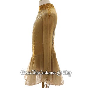 GOLD Customized Dress/ Costume/ Figure Skating/ Ice Dance/ Ice Skate ...