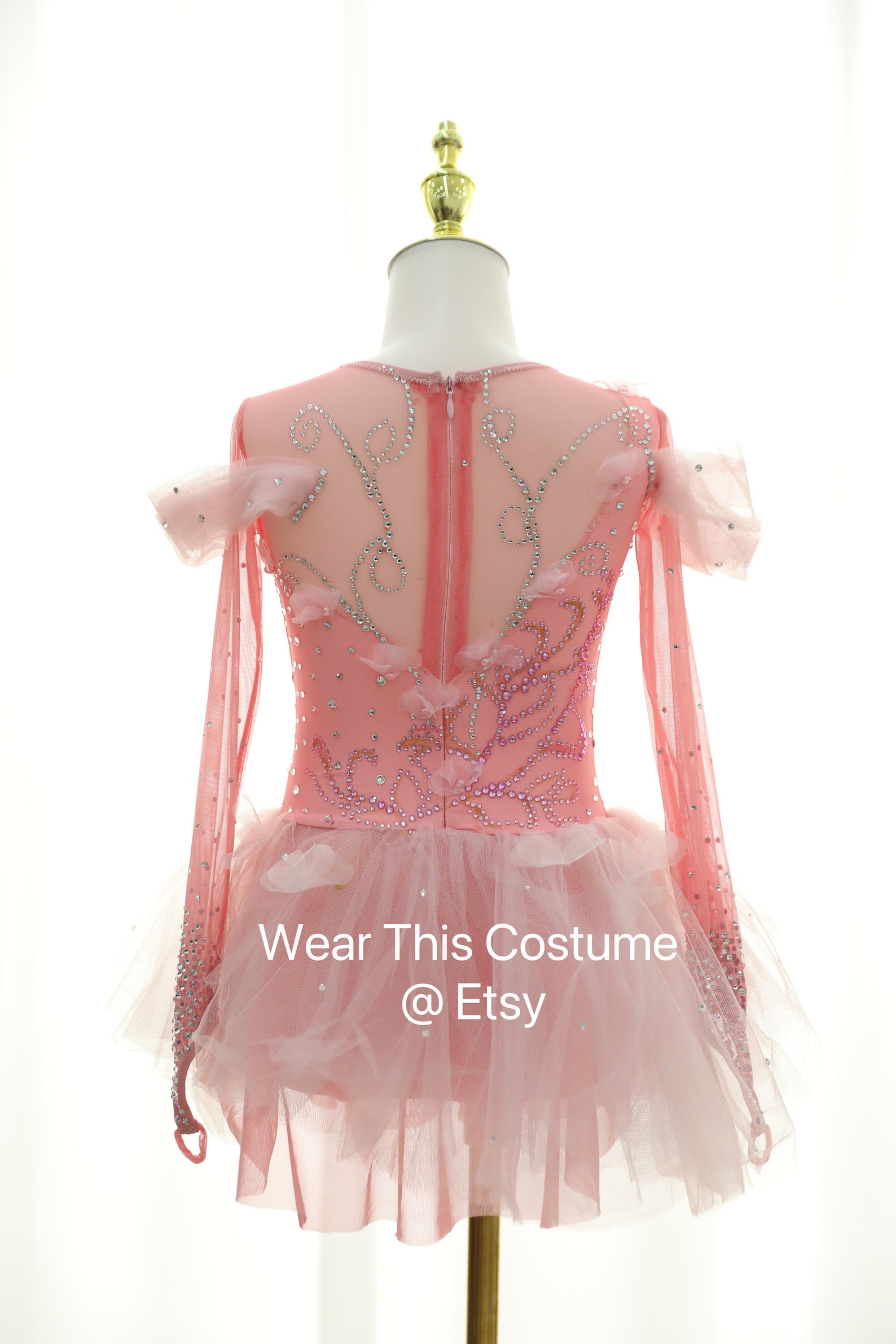 PINK Customized Dress/ Costume/ Figure Skating/ Ice Dance/ Ice Skate ...