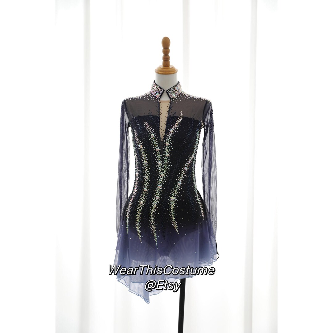 DARK Customized Dress/ Costume/ Figure Skating/ Ice Dance/ Ice Skate ...