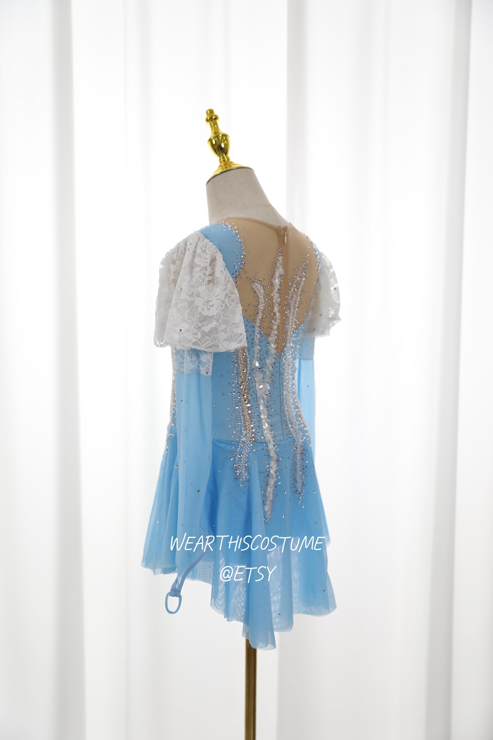 Custom Blue Figure Skating Dress: Bespoke Ice Dance Costume - Etsy