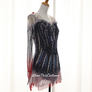 Grayish Navy/ Red Customizable Figure Skating Dress: Bespoke ...
