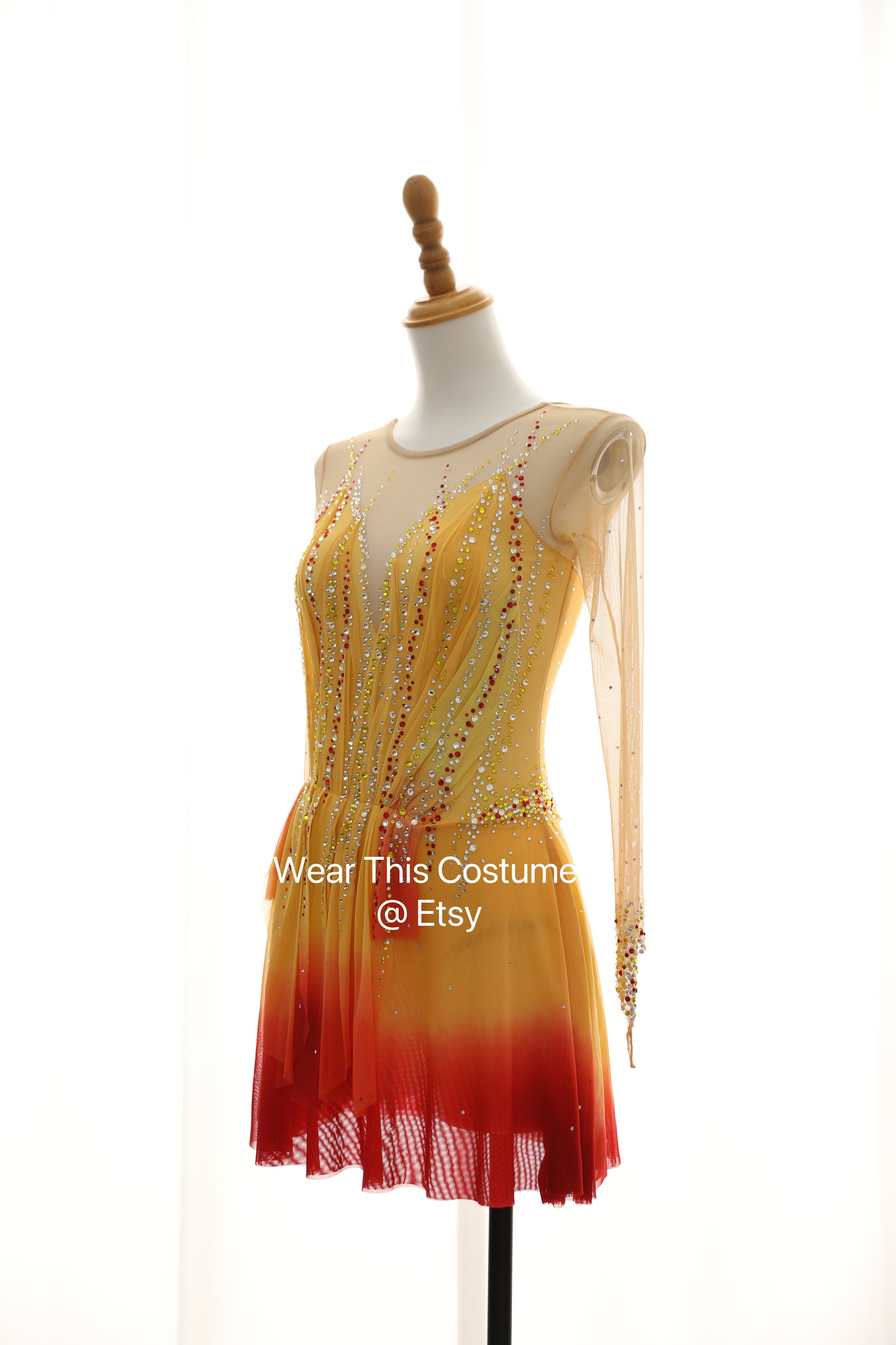 Yellow Figure Skating Dress/ Customized Ice Dance Costume - Etsy
