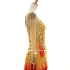 YELLOW Customized Dress/ Costume/ Figure Skating/ Ice Dance/ Ice Skate ...