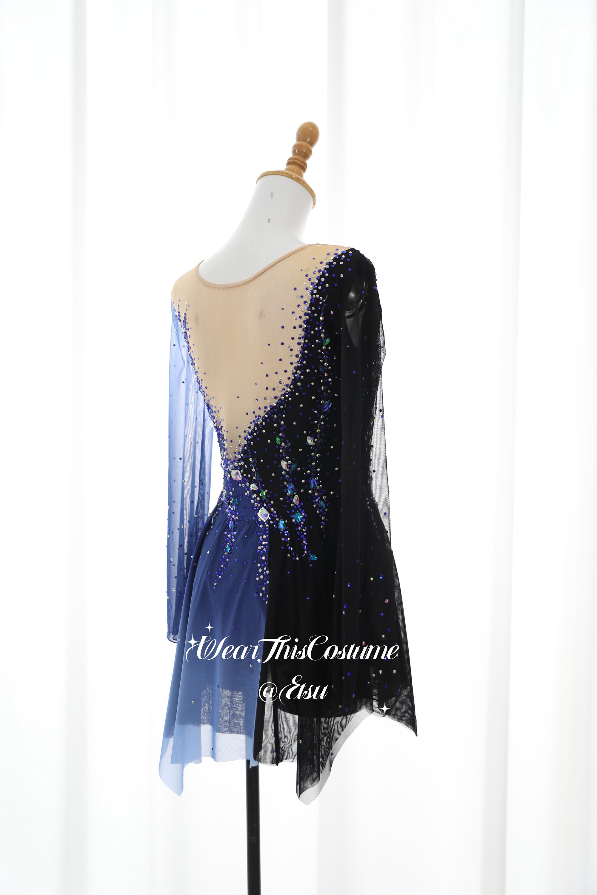 BLUE Customized Dress/ Costume/ Figure Skating/ Ice Dance/ Ice Skate ...