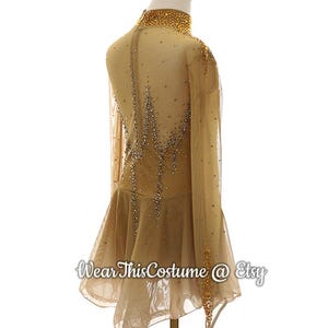 GOLD Customized Dress/ Costume/ Figure Skating/ Ice Dance/ Ice Skate ...