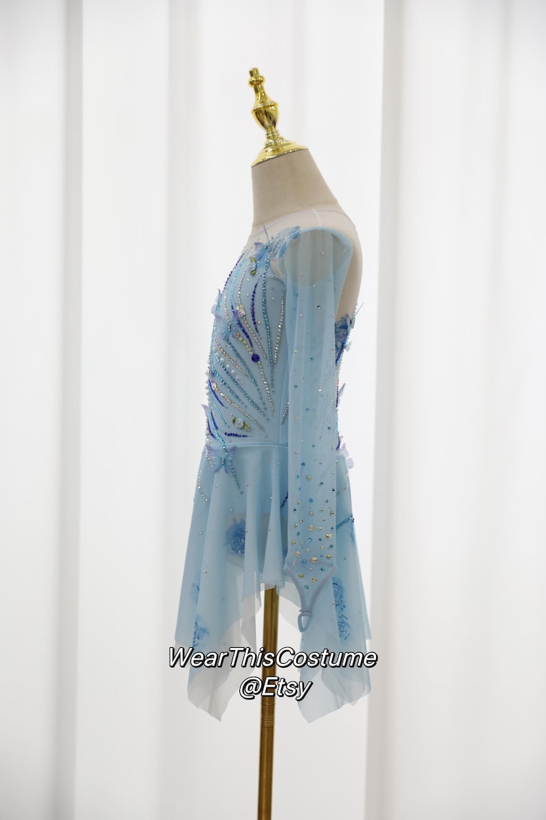 Blue Figure Skating Dress: Customized Ice Dance Competition Costume - Etsy