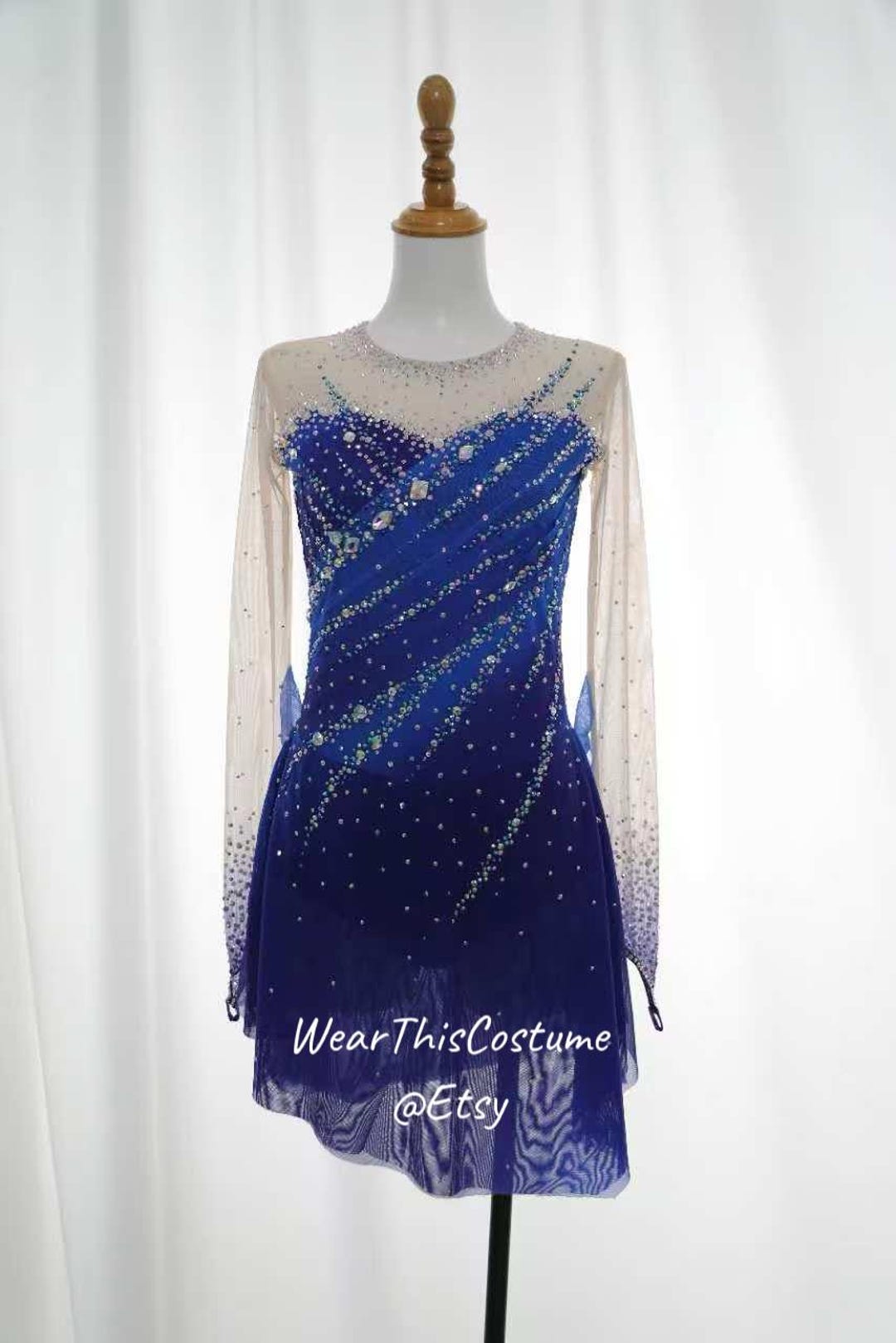 Blue Customized Figure Skating Competition Dress - Etsy