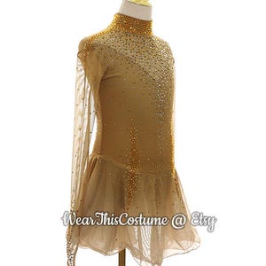GOLD Customized Dress/ Costume/ Figure Skating/ Ice Dance/ Ice Skate ...
