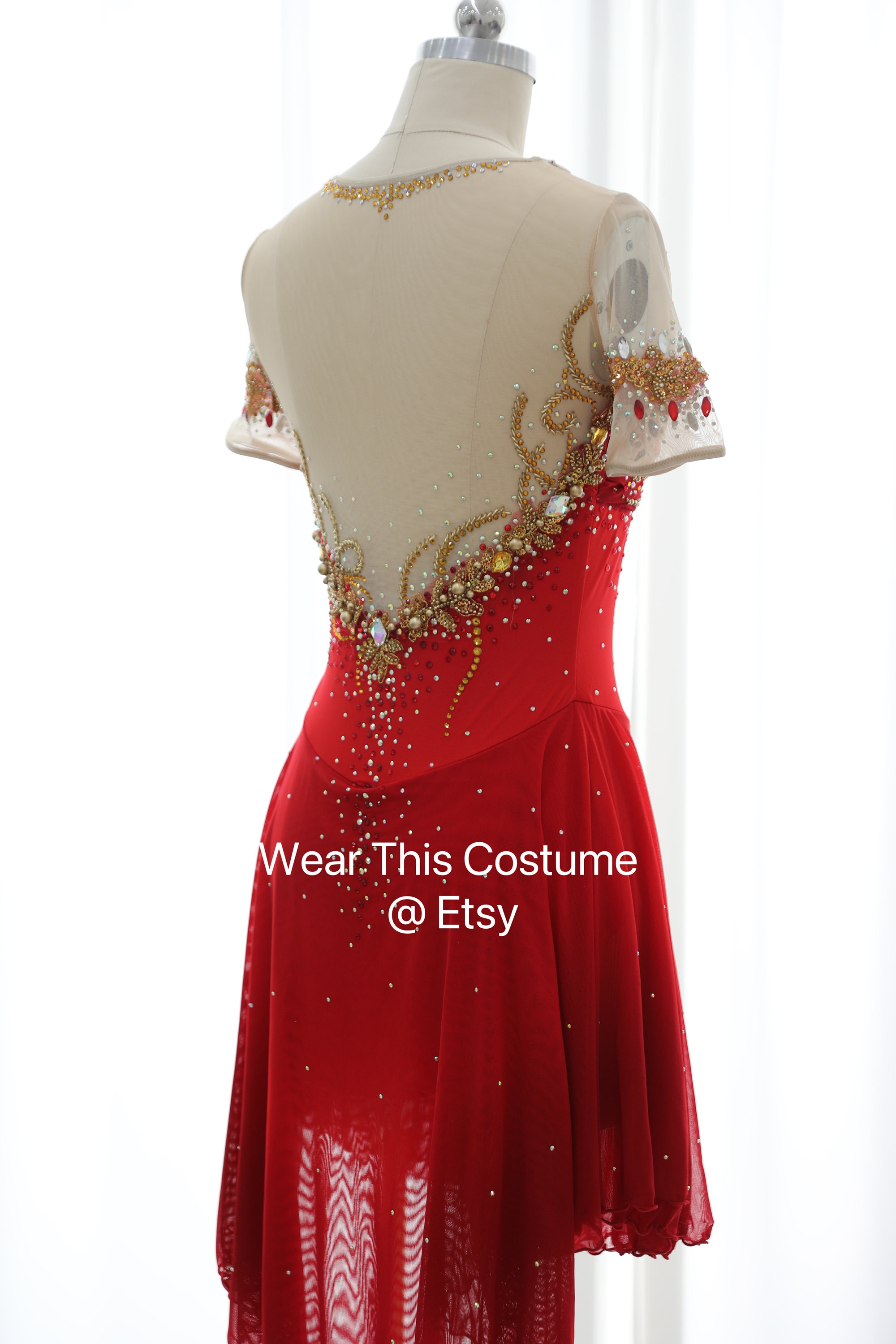 RED Customized Dress/ Costume/ Figure Skating/ Ice Dance/ Ice Skate ...