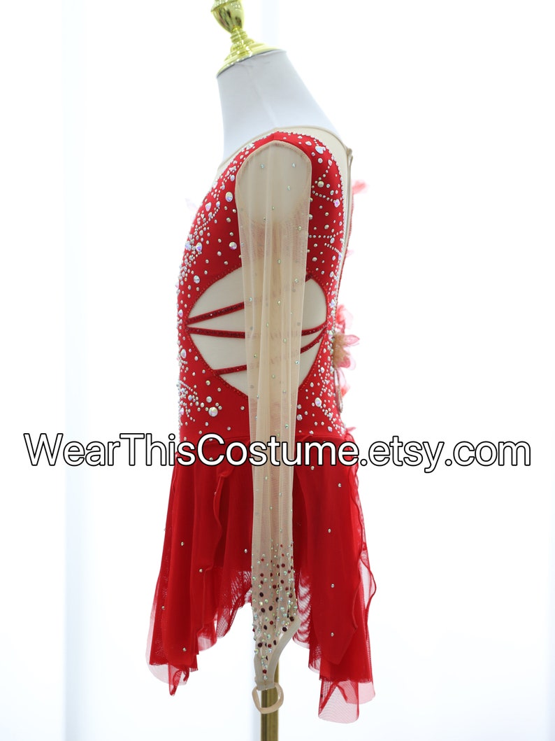 RED Customized Dress/ Costume/ Figure Skating/ Ice Dance/ Ice Skate ...