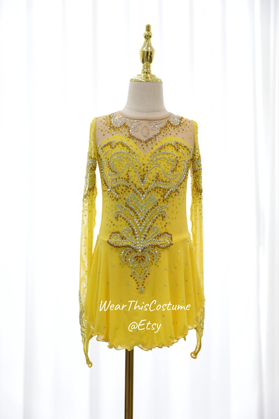 Yellow Figure Skating Dress: Customized Costume - Etsy