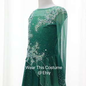 GREEN Customized Dress/ Costume/ Figure Skating/ Ice Dance/ Ice Skate ...