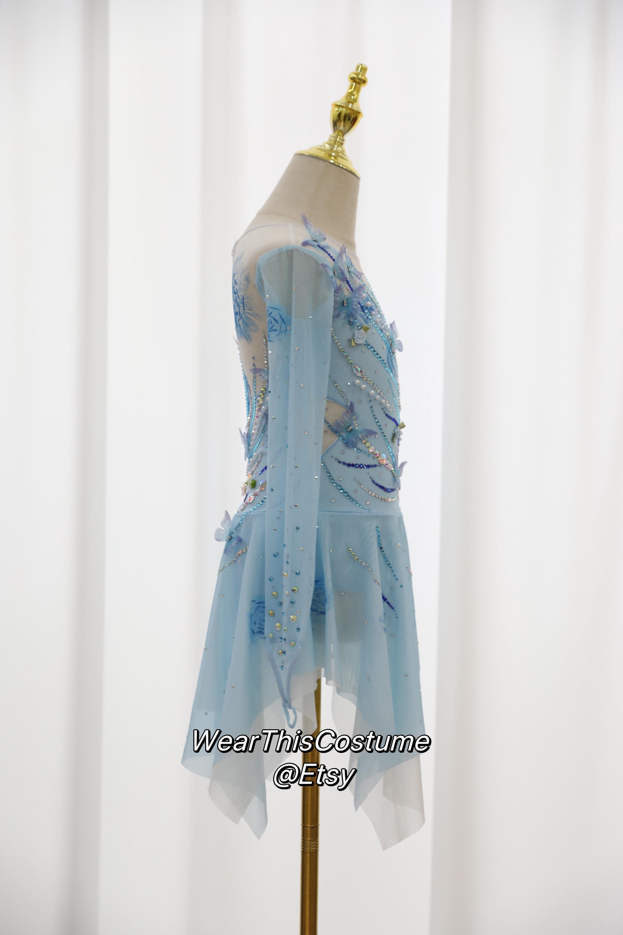 Blue Figure Skating Dress: Customized Ice Dance Competition Costume - Etsy
