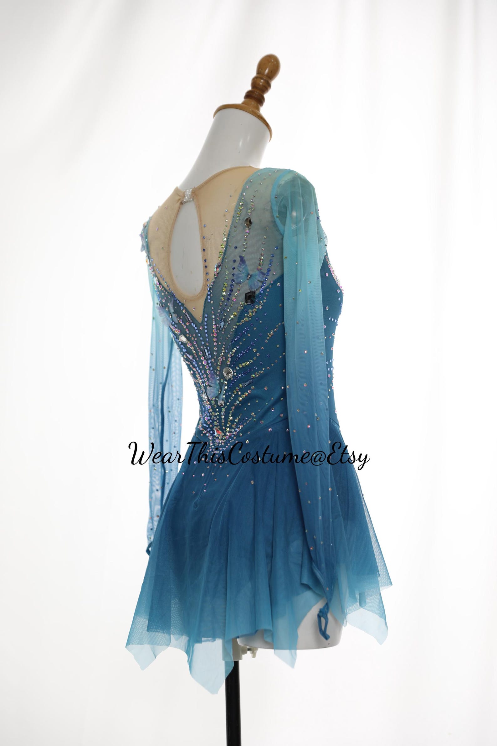 BLUE Skating Dress/ Customized Dress/ Figure Skating Dress/ Ice Dance ...