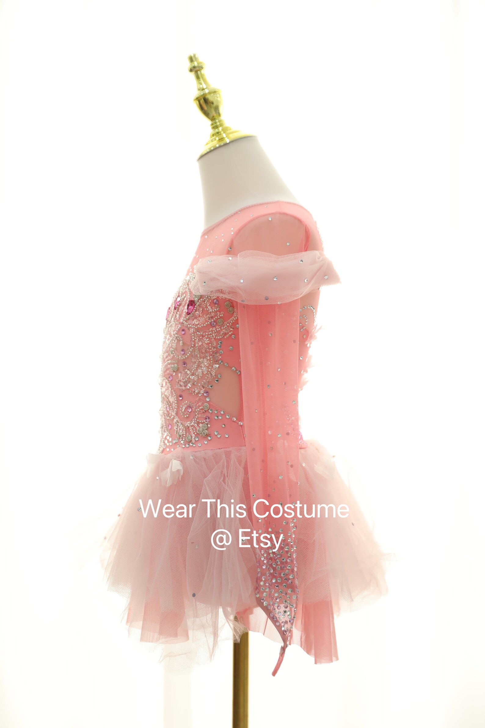 PINK Customized Dress/ Costume/ Figure Skating/ Ice Dance/ Ice Skate ...