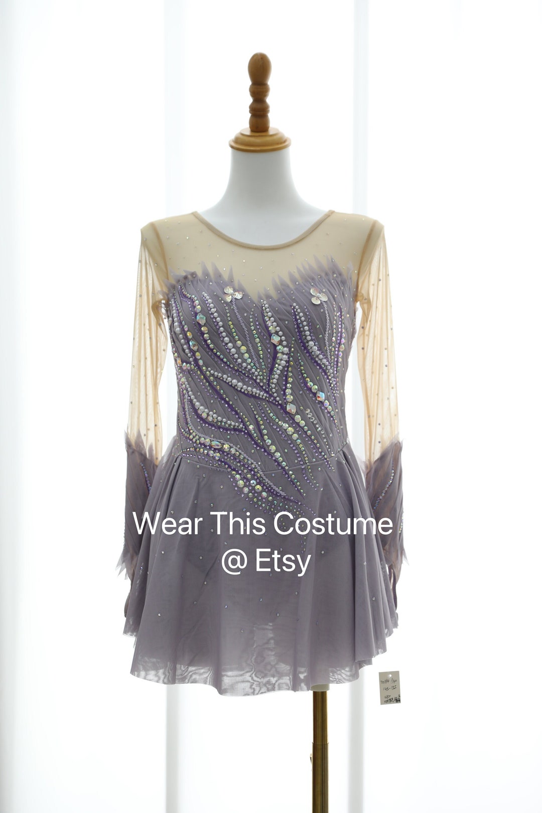 Grey Figure Skating Dress: Customized Ice Dance Costume - Etsy