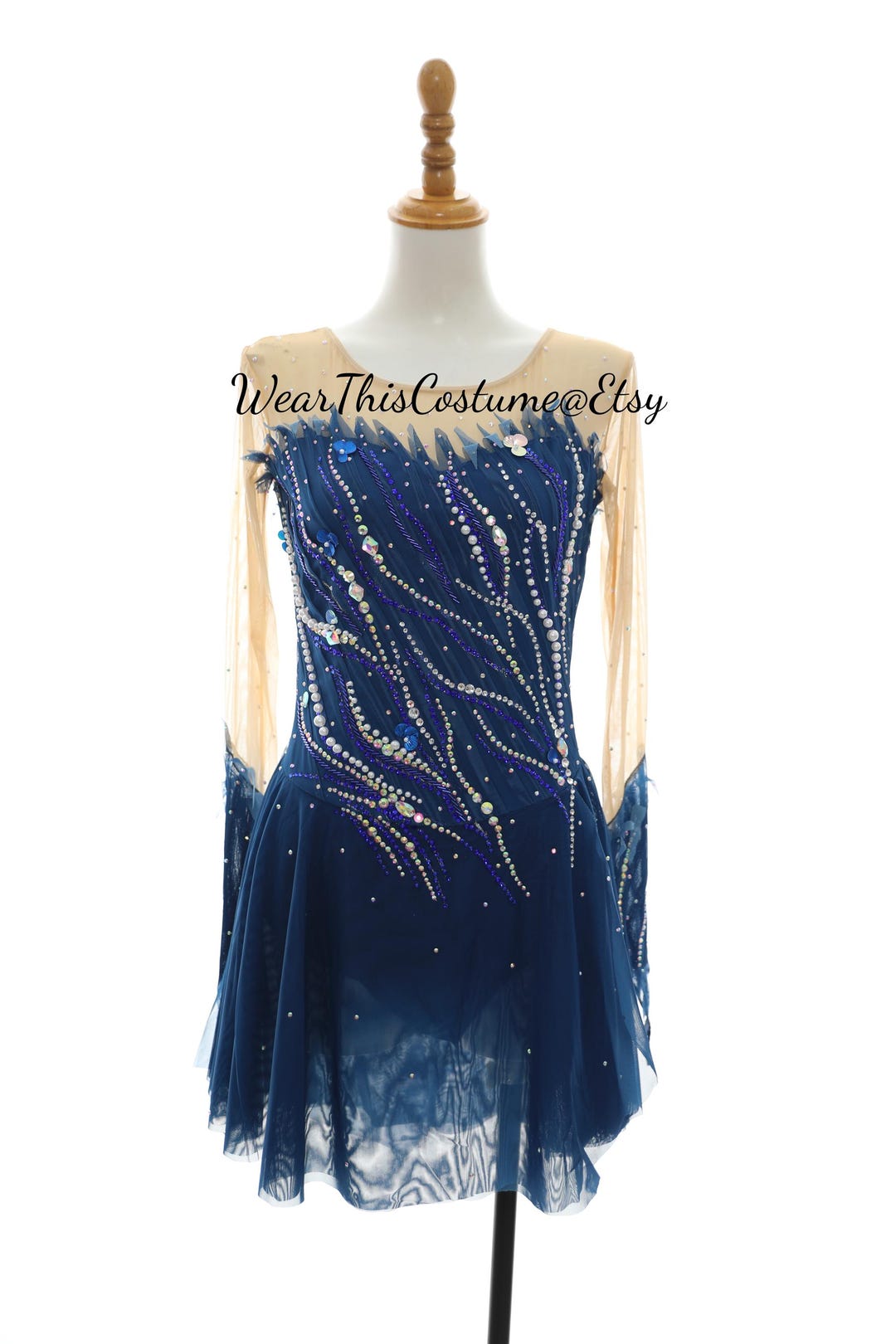 BLUE Figure Skating Dress: Customized Ice Dance Costume/ Dance Dress - Etsy
