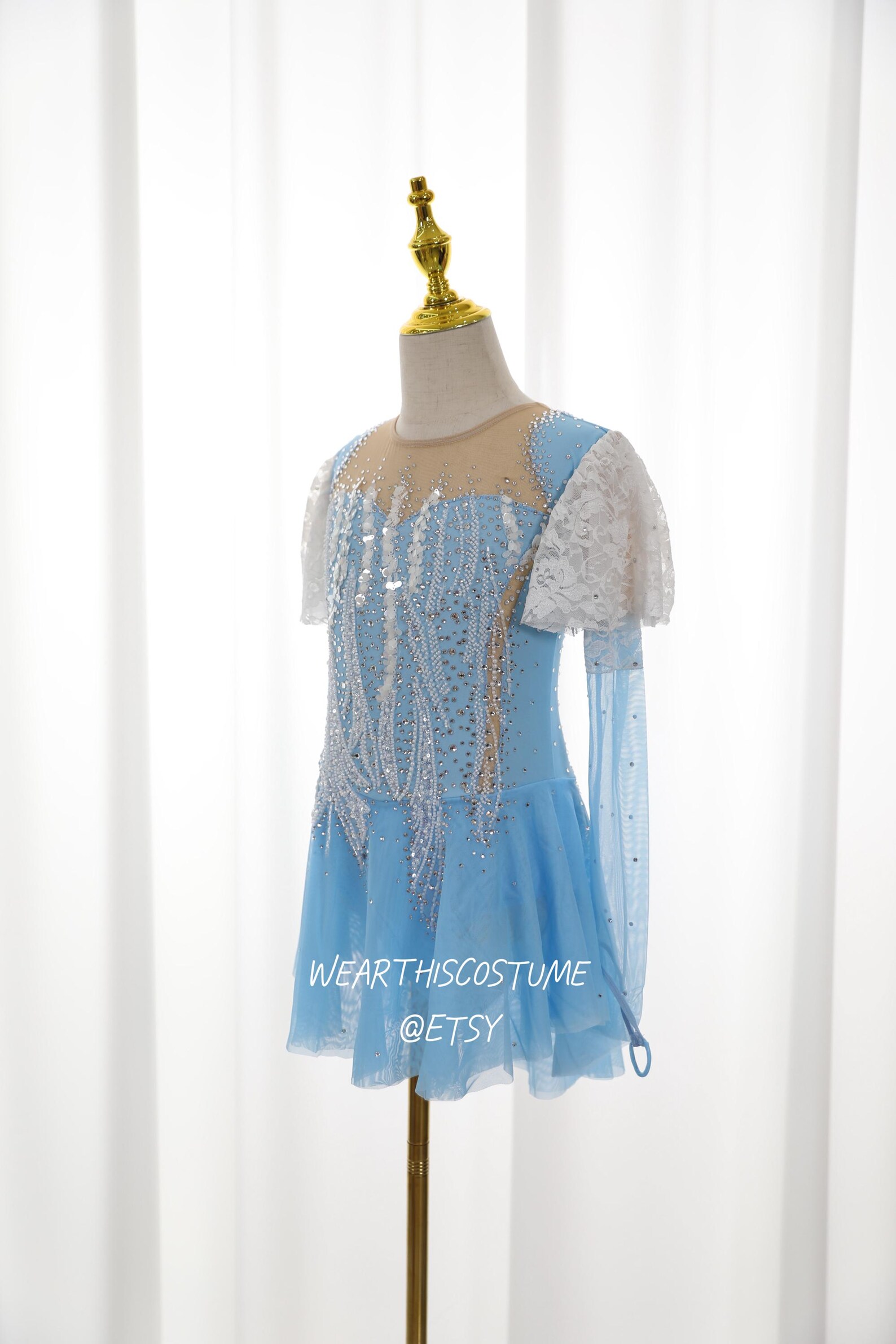 Custom Blue Figure Skating Dress: Bespoke Ice Dance Costume - Etsy