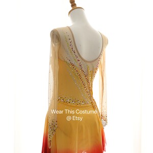 YELLOW Customized Dress/ Costume/ Figure Skating/ Ice Dance/ Ice Skate ...