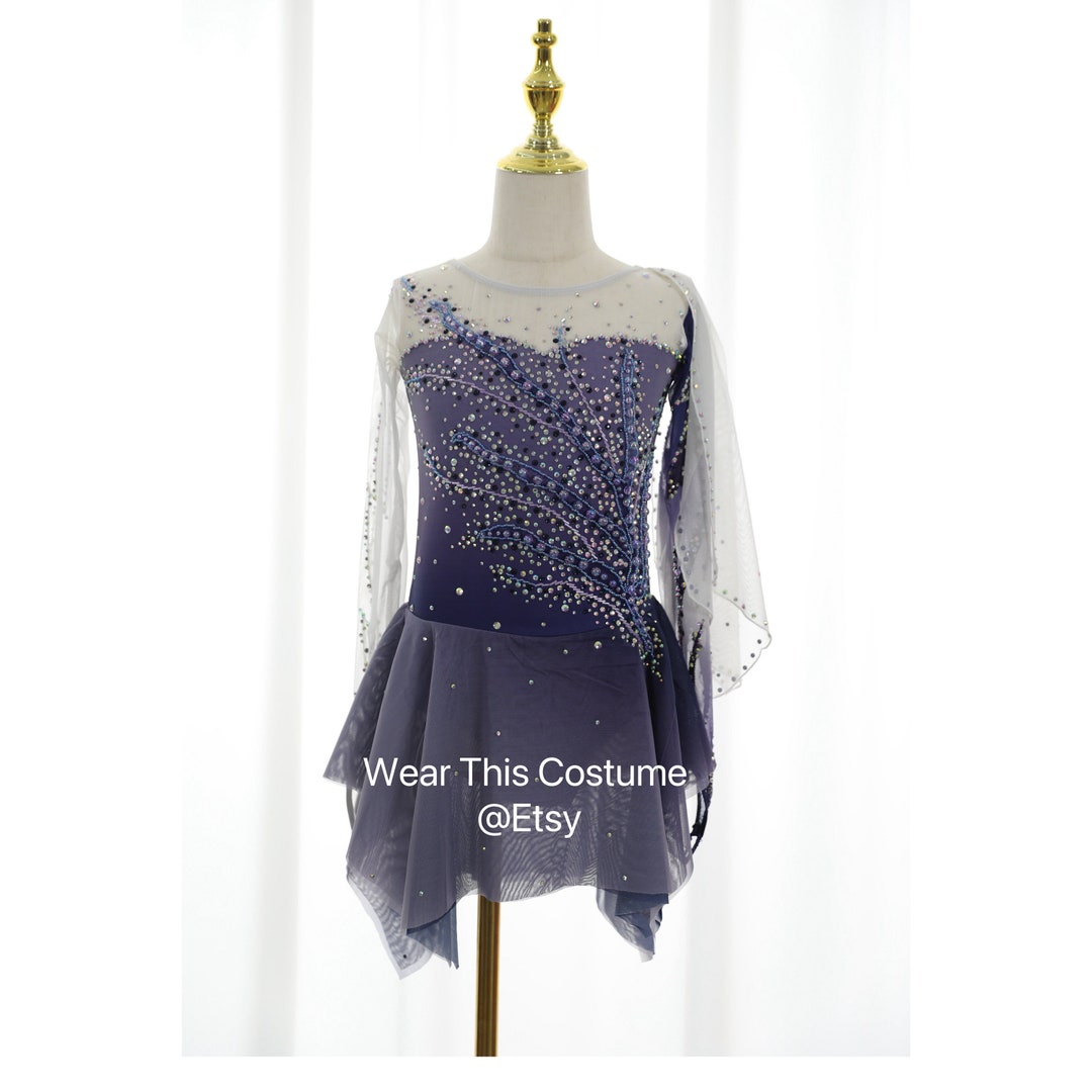 PURPLE Customized Dress/ Costume/ Figure Skating/ Ice Dance/ Ice Skate ...