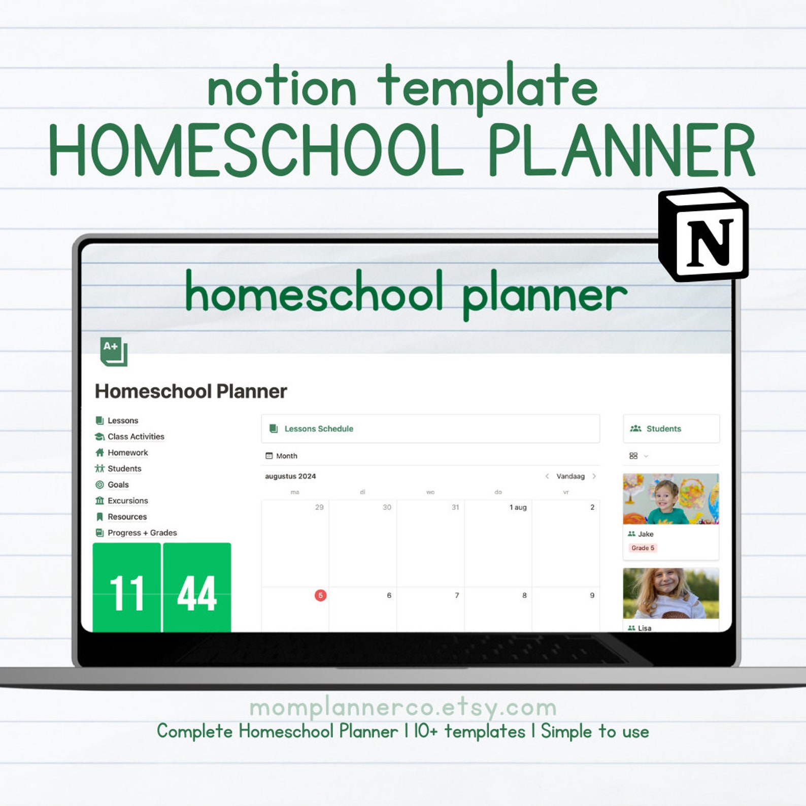 Notion Ultimate Homeschool Planner Template | ALL IN ONE Notion ...