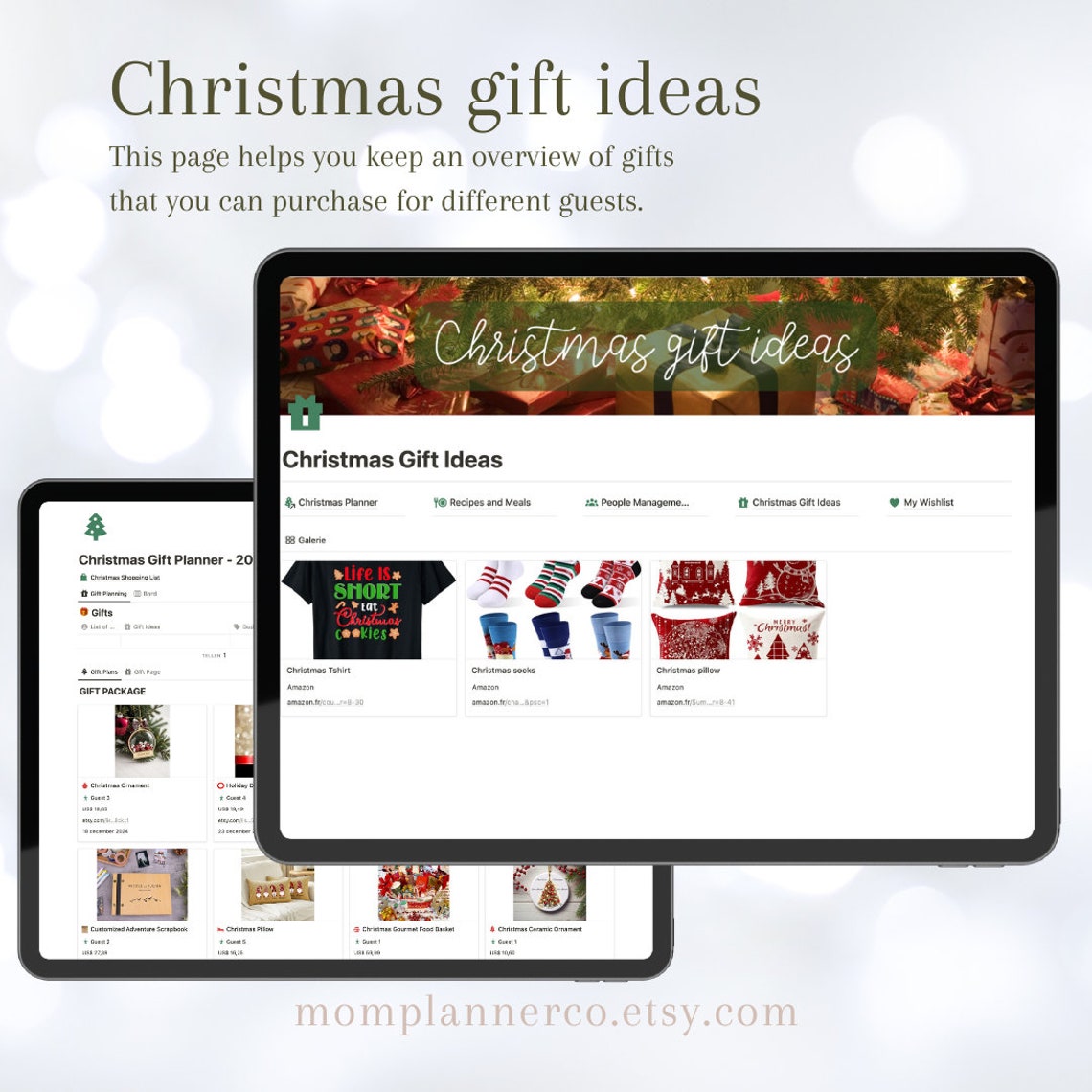 Notion Template Christmas Planner, Christmas Gift Planner, Notion Meal ...