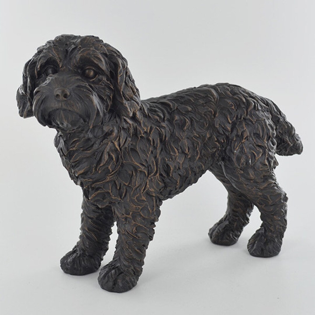 Standing Cockapoo Figurine Statue Sculpture Poodle Cross Ornament ...